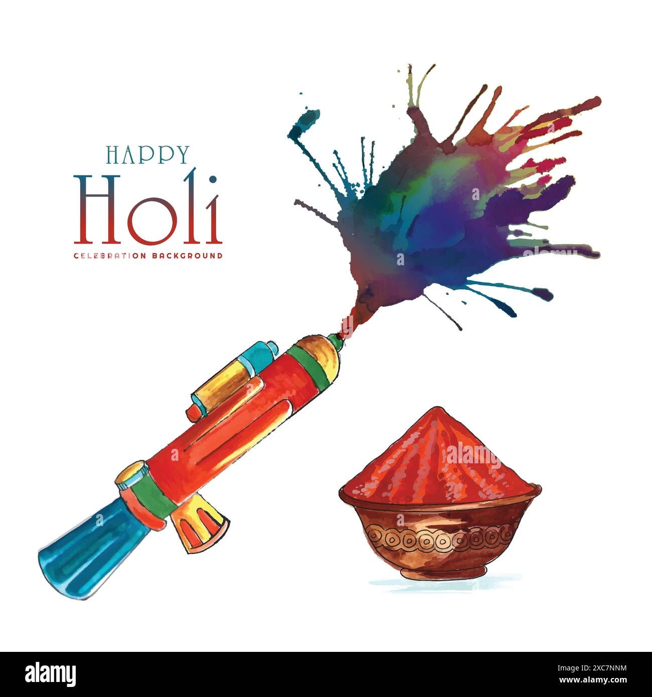Beautiful Happy holi background card design Stock Vector Image & Art ...