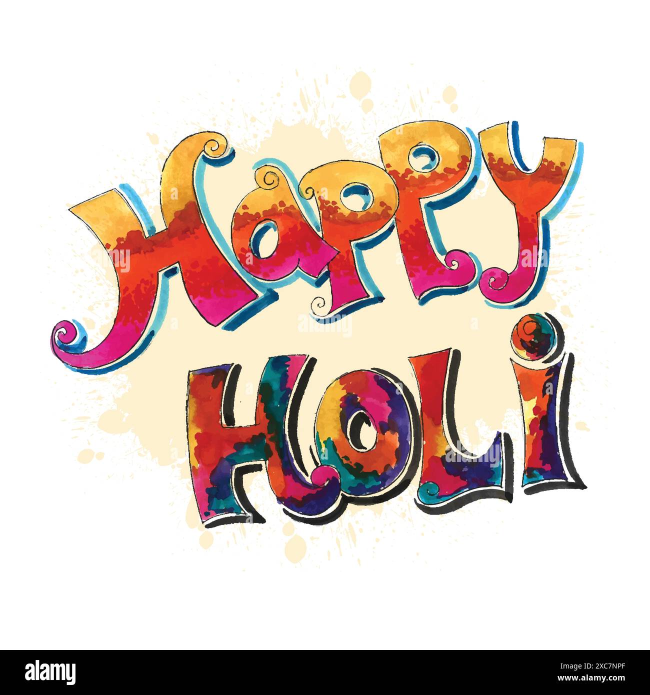 Beautiful holi festival of colors text background Stock Vector Image ...