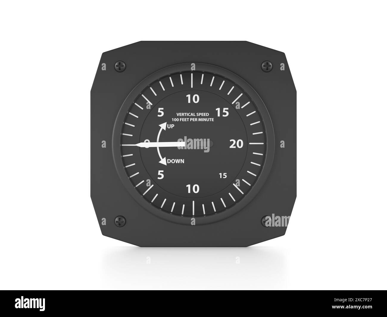 Flight instrument variometer on a white background. 3d illustration ...