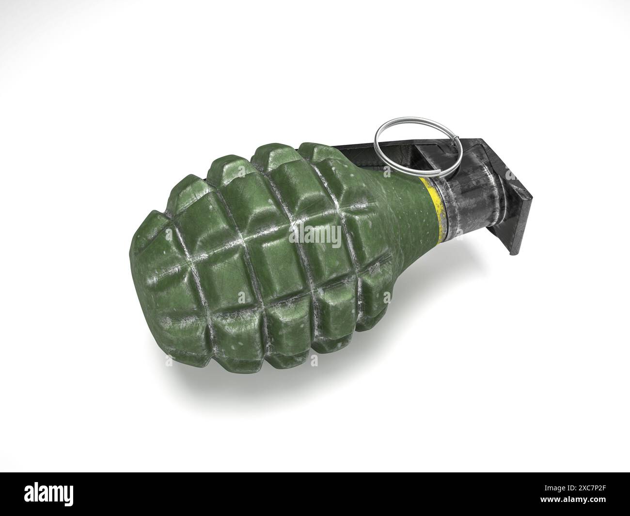 Grenade on a white background. 3d illustration Stock Photo - Alamy