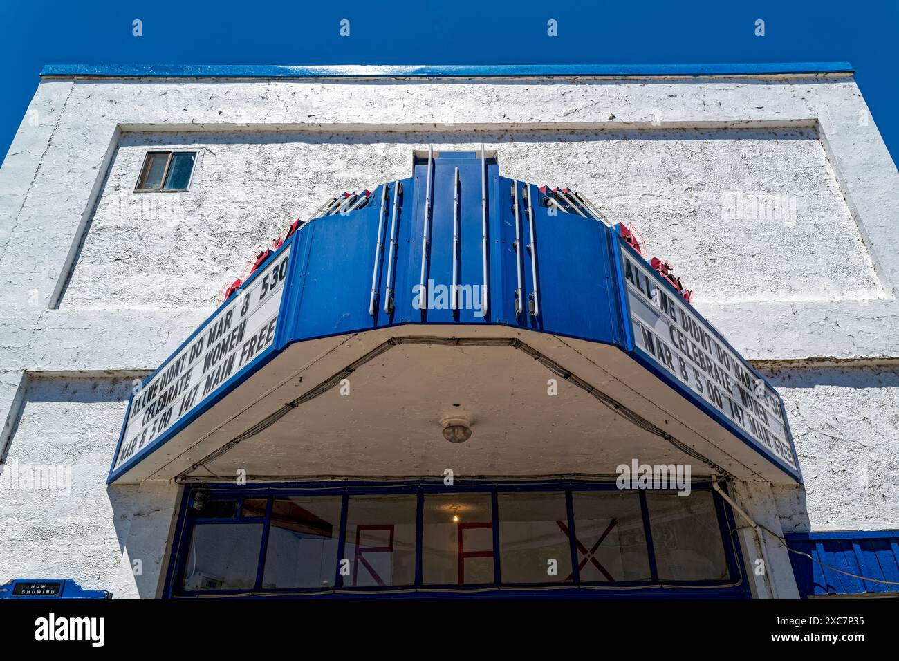 The marquee of the historic Rex Theater in downtown Vale, Oregon, USA ...