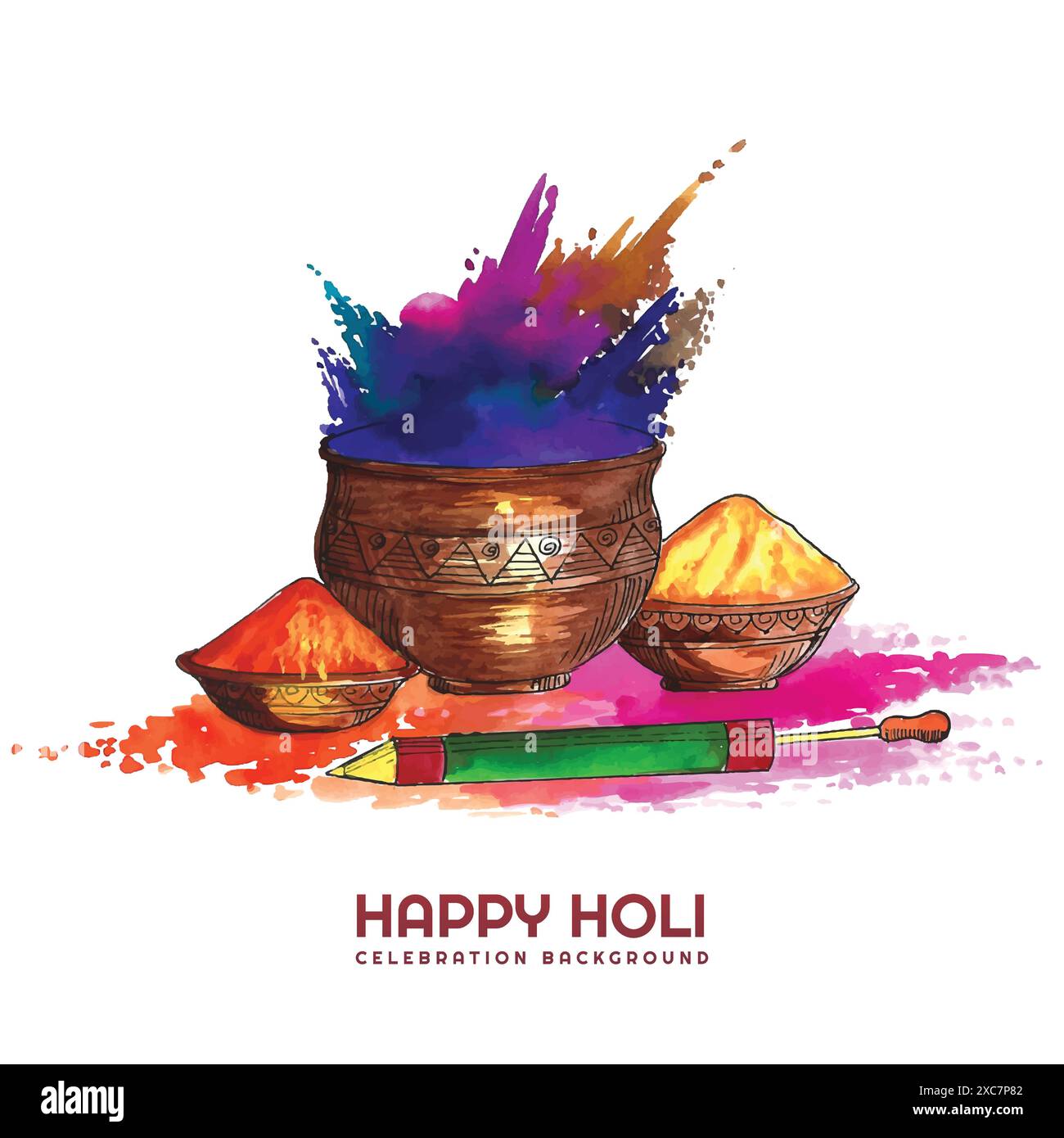 Beautiful Happy holi background card design Stock Vector Image & Art ...