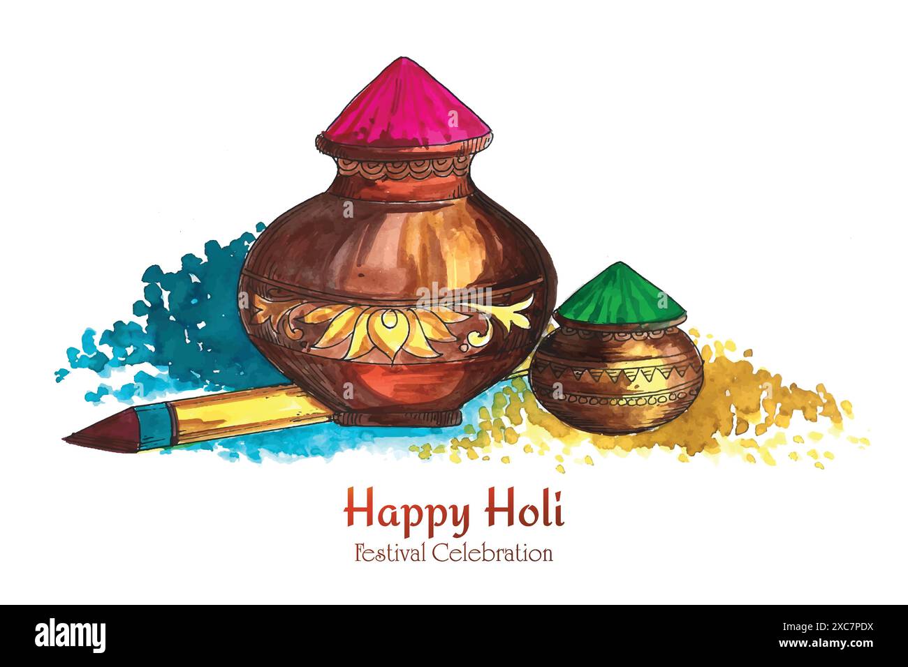Holi drawing Cut Out Stock Images & Pictures - Alamy