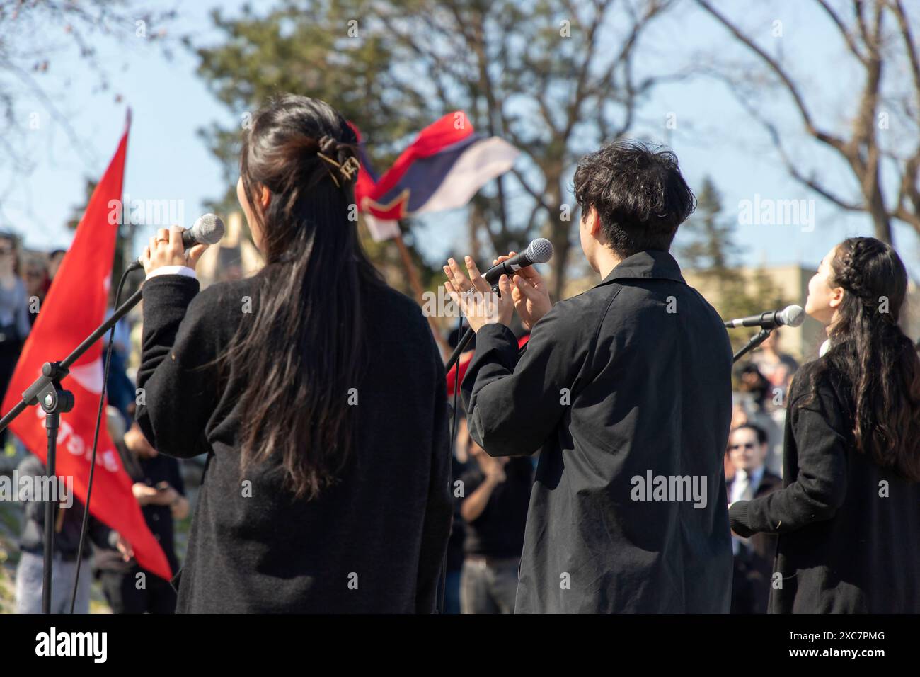 Zemun, Serbia, March 23, 2024: A performance of South Korean troupe ...