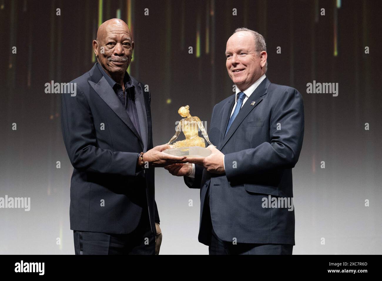 Monte Carlo, Monaco. 30th May, 2024. Morgan Freeman and Prince Albert ...