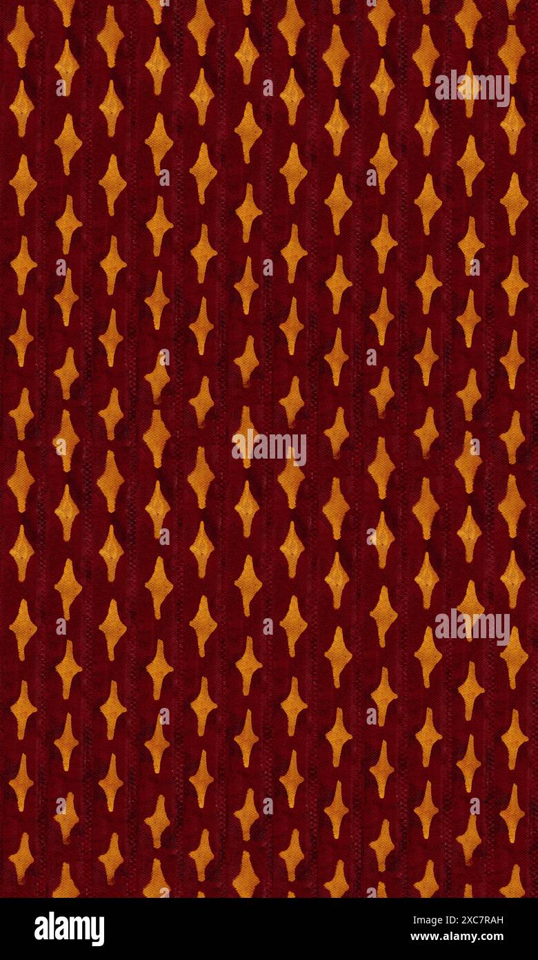 Red and golden star seamless pattern. Hand drawn watercolor festive ...