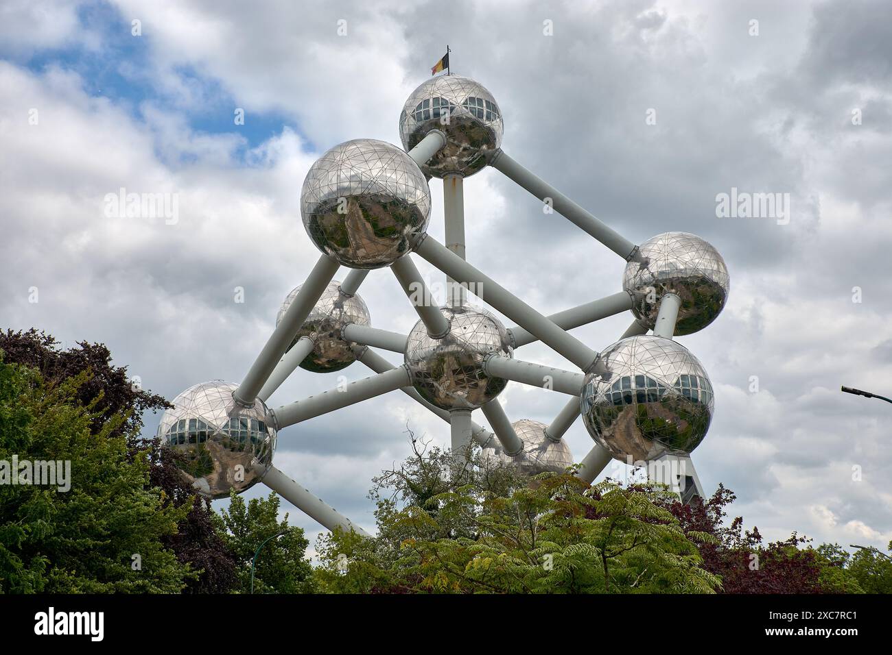 Brussels, Belgium; June,08,2024;The Atomium, a modernist building that ...