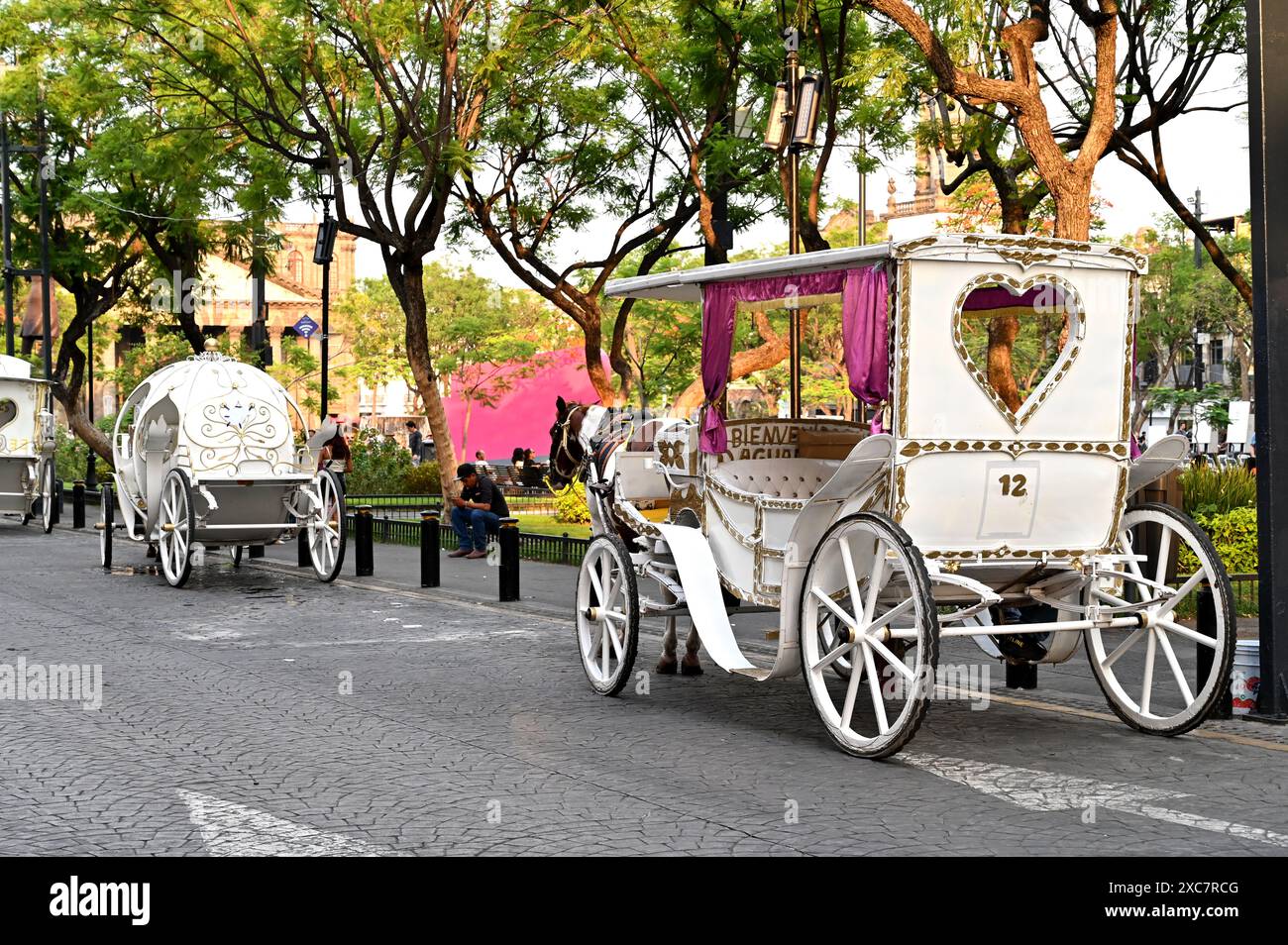 GUADALAJARA, JALISCO, MEXICO: Horse-drawn carriages are available for ...