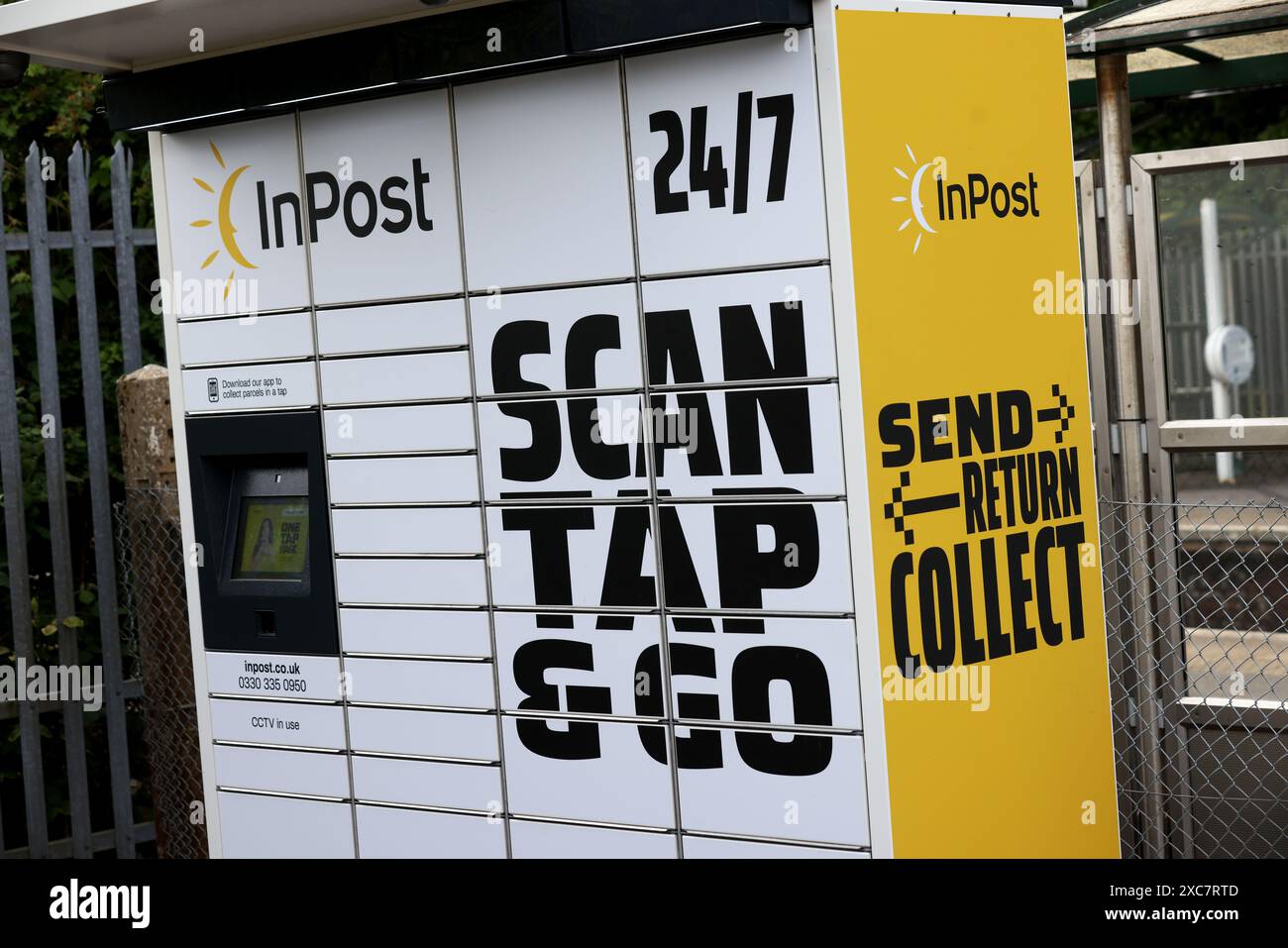 General views of an InPost collection unit area in Hastings, UK Stock ...