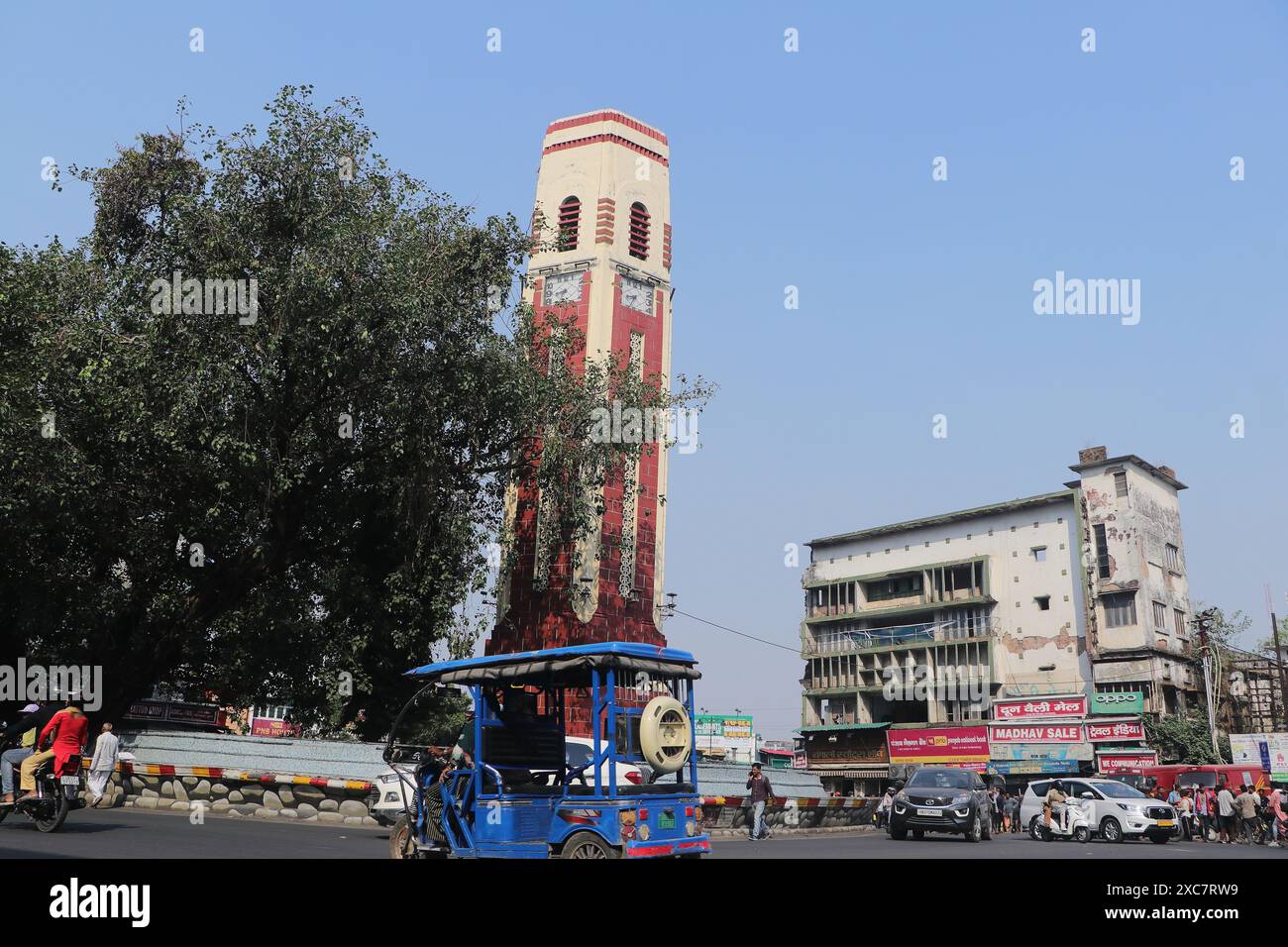 A beautiful morning view of the clock tower of Dehradun, Uttarakhand ...
