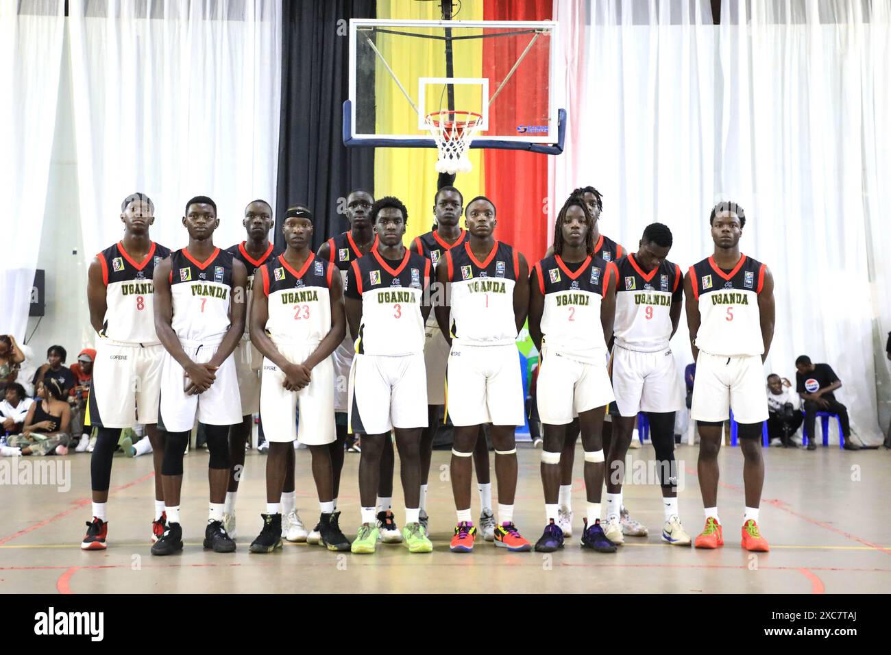 Kampala, Uganda. 14th June, 2024. Players of Uganda pose for a group ...