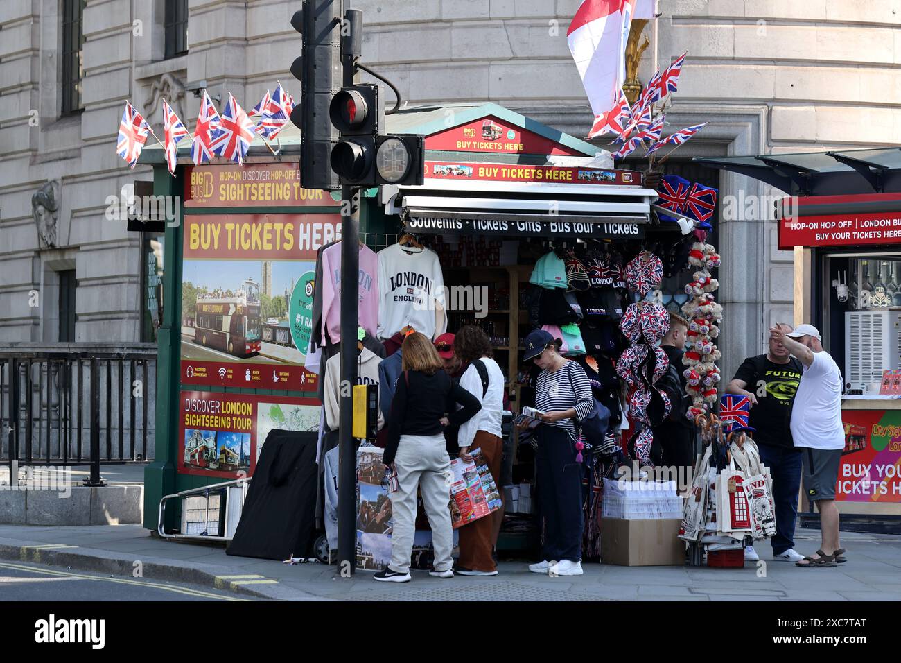 General views of London landmarks, Big Ben, The Millennium Wheel, black ...
