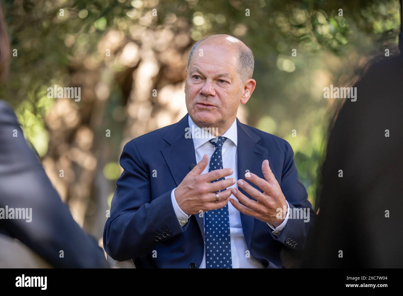 Bari, Italy. 15th June, 2024. German Chancellor Olaf Scholz (SPD ...