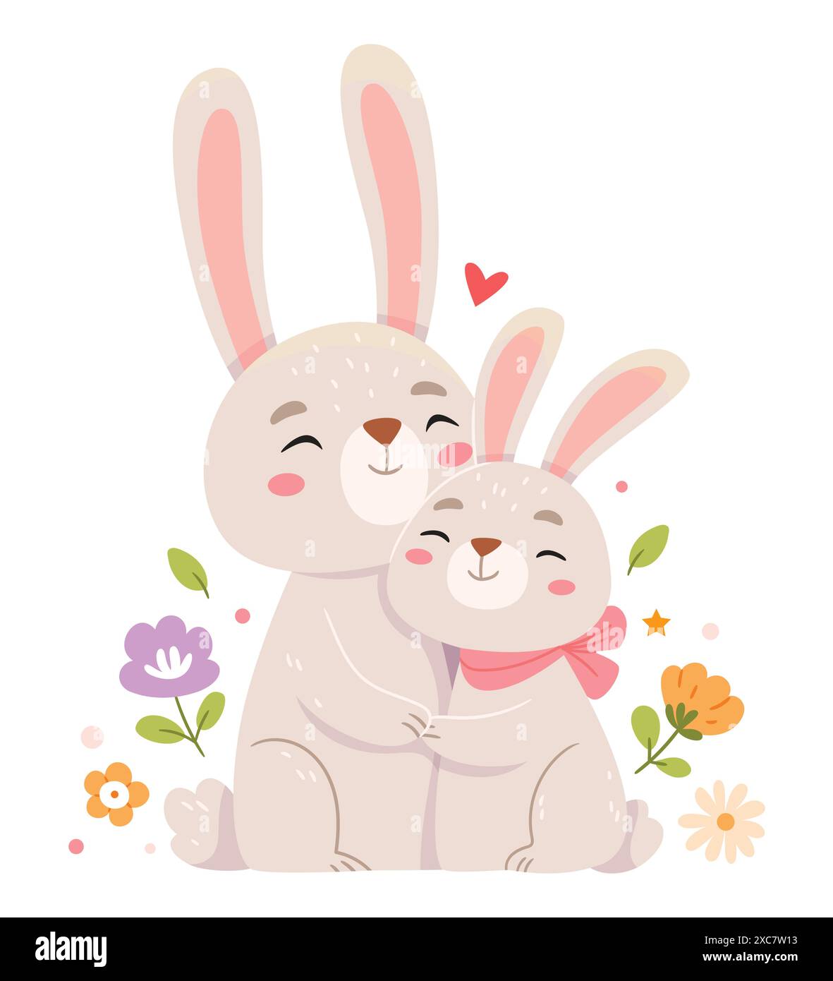 Two white bunny rabbits Stock Vector Images - Alamy