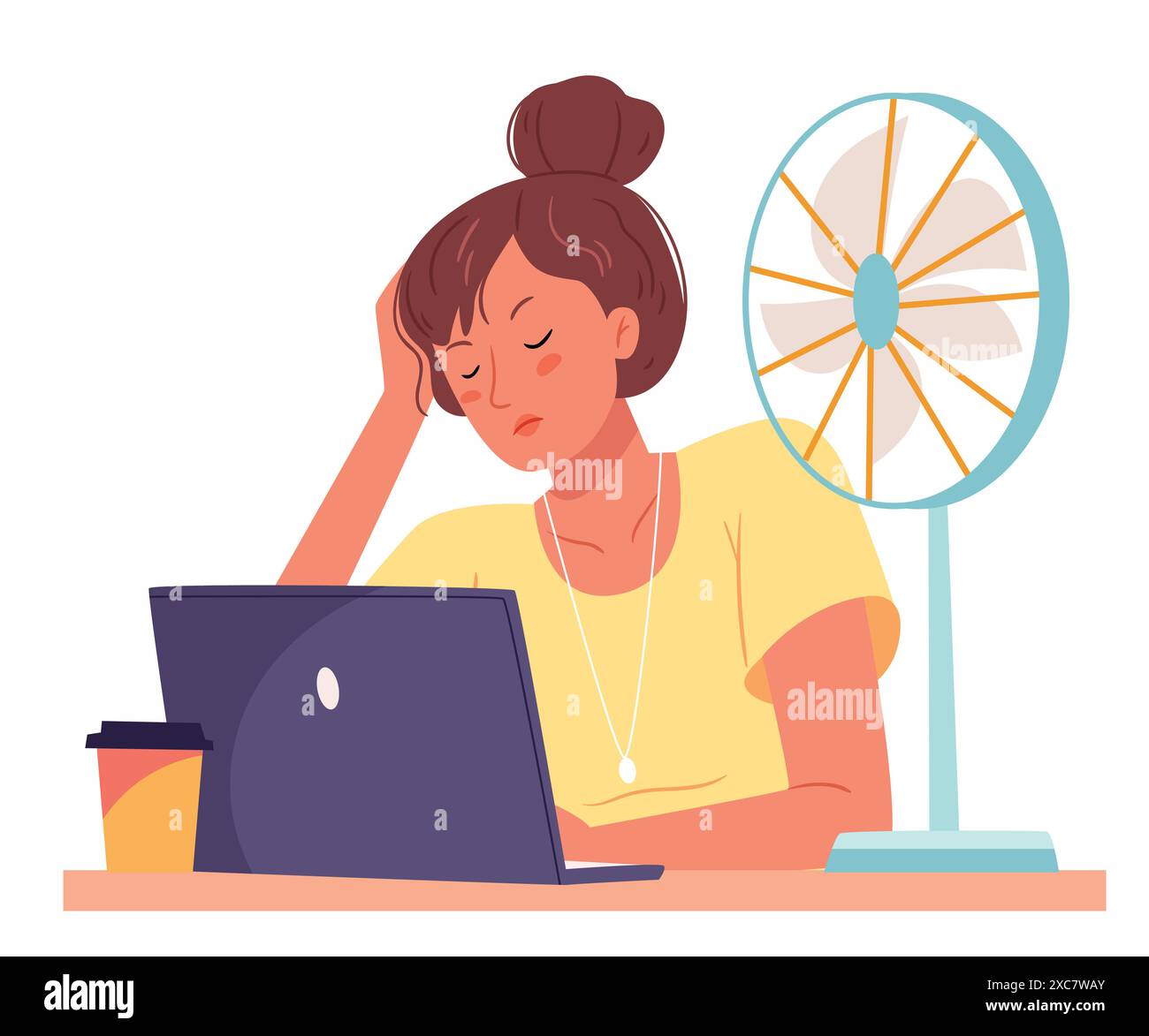Heat exhaustion and worker Stock Vector Images - Alamy