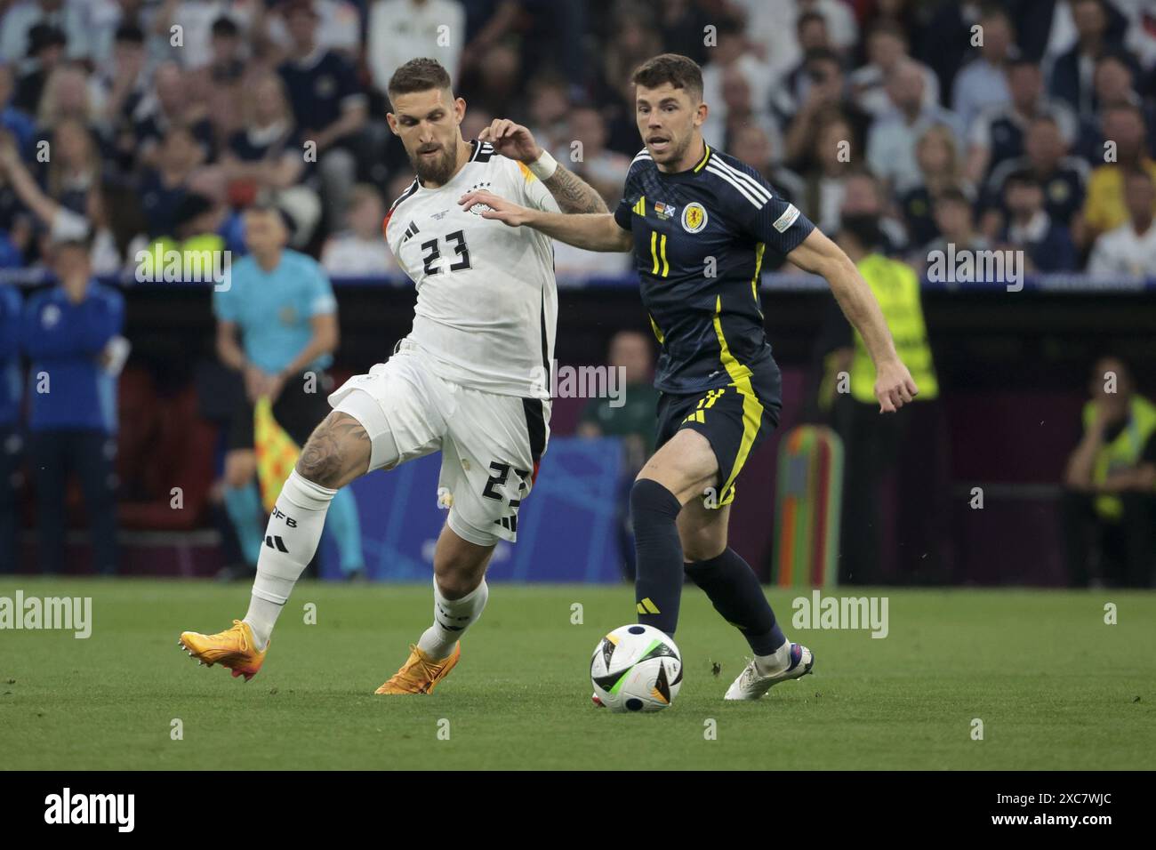Robert Andrich of Germany, Ryan Christie of Scotland during the UEFA ...
