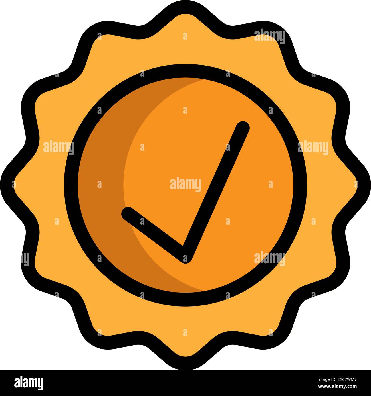 Seal lineal icon. official award, package, badge, emblem, label flat ...