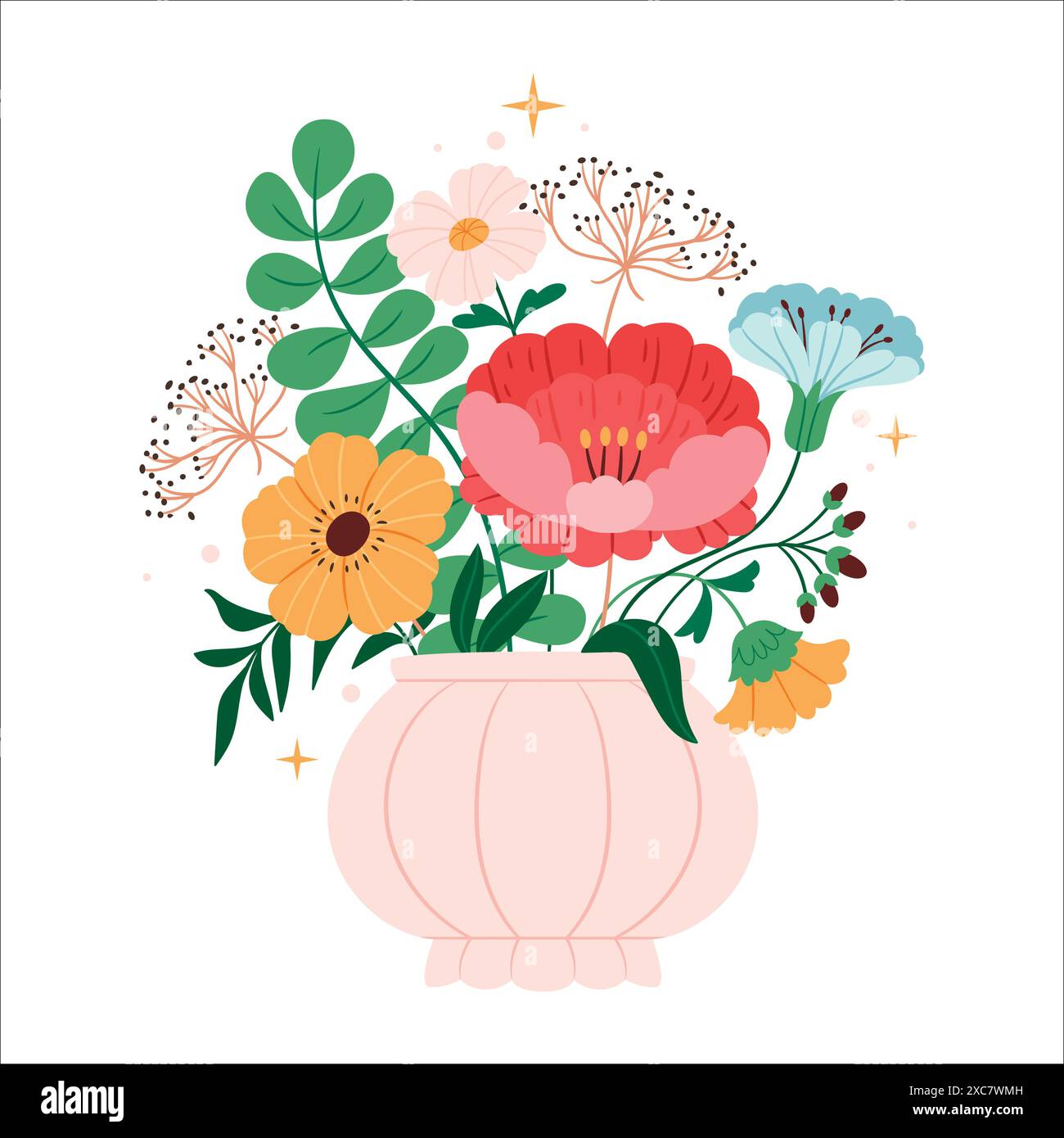 Bunch various flowers in Stock Vector Images - Alamy
