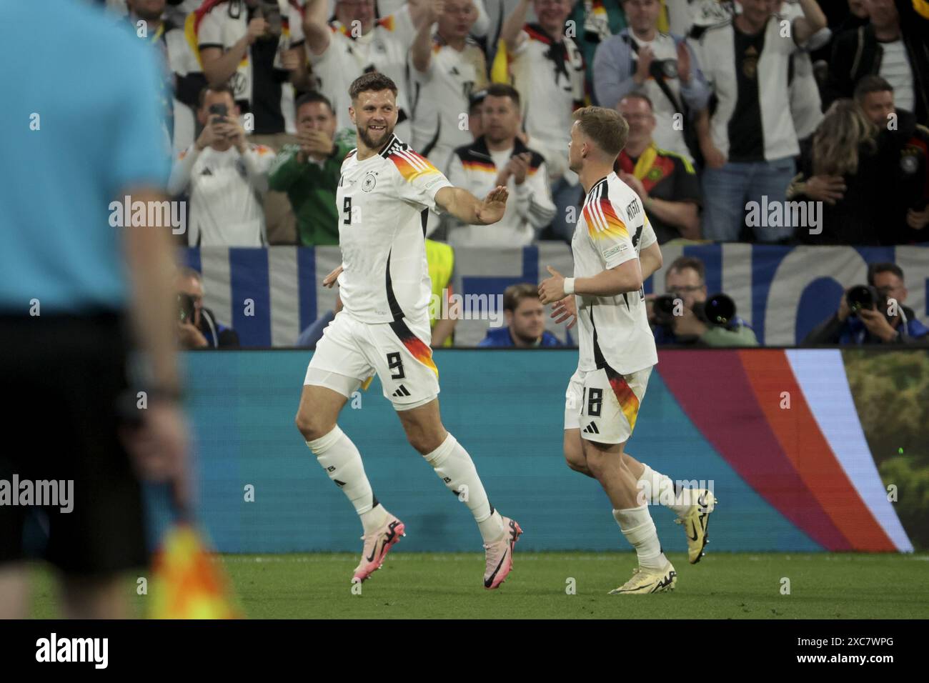 Niclas Fullkrug of Germany celebrates his goal during the UEFA Euro ...