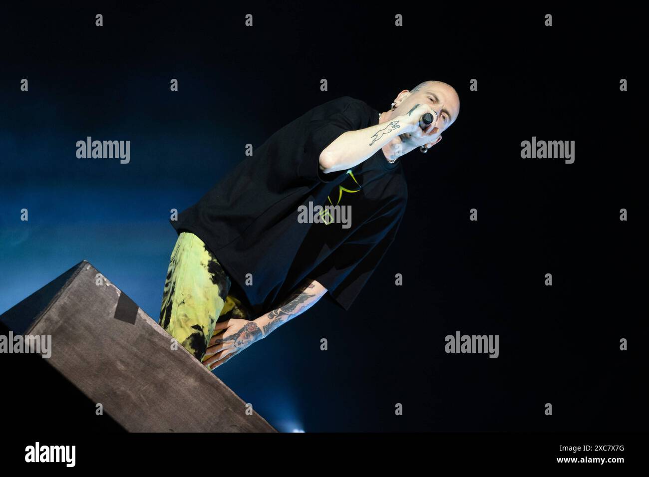 Italian singer Music Concert - Gemitaiz in concerto a Rock in Roma 2024 ...