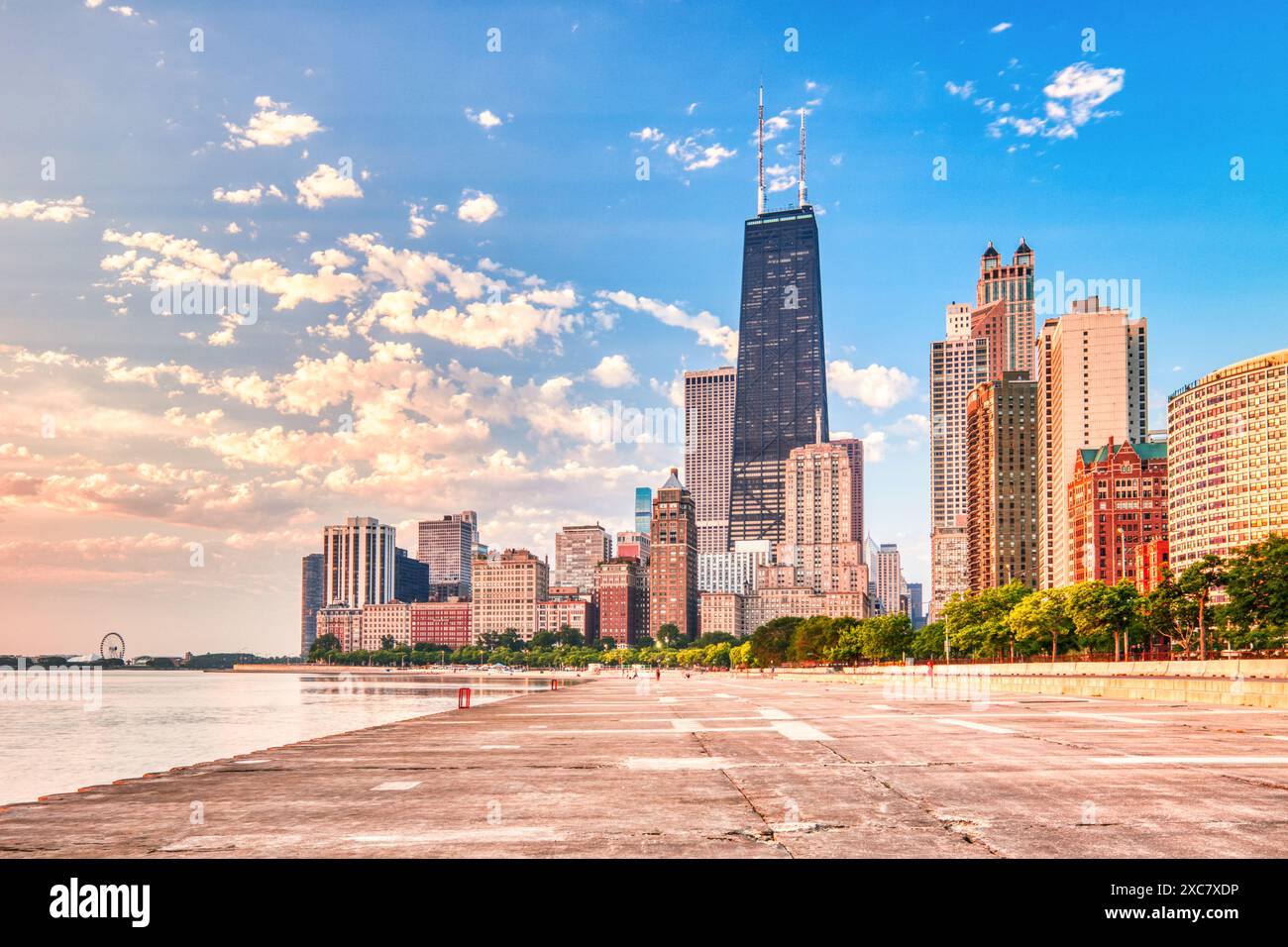 Chicago Skyline at Sunrise over the Lake Michigan, Illinois Keywords ...