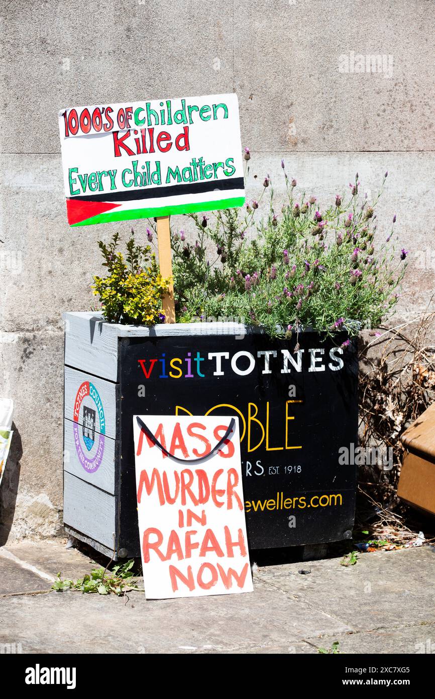 Free Palestine small peaceful protest in Totnes, Devon, U.K Stock Photo ...