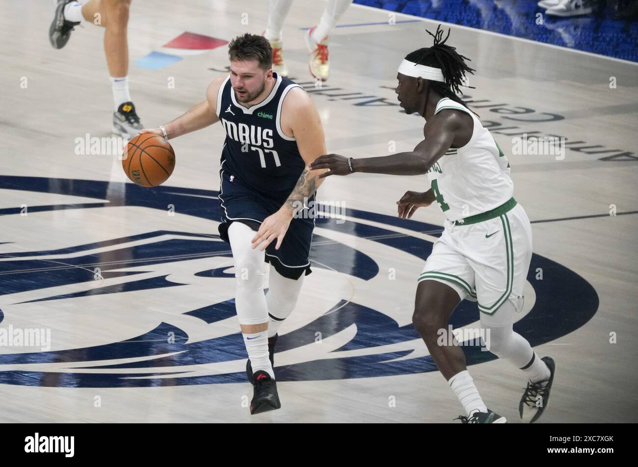 Dallas, USA. 14th June, 2024. Dallas Mavericks' Luka Doncic (L ...