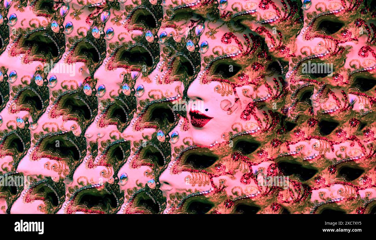 a background of disturbing masks Stock Photo - Alamy