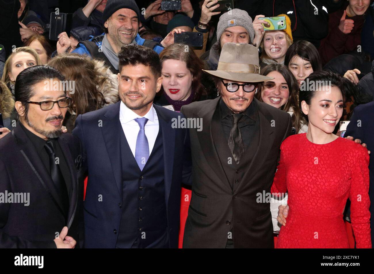 Hiroyuki Sanada, Andrew Levitas, Johnny Depp und Minami bei der ...