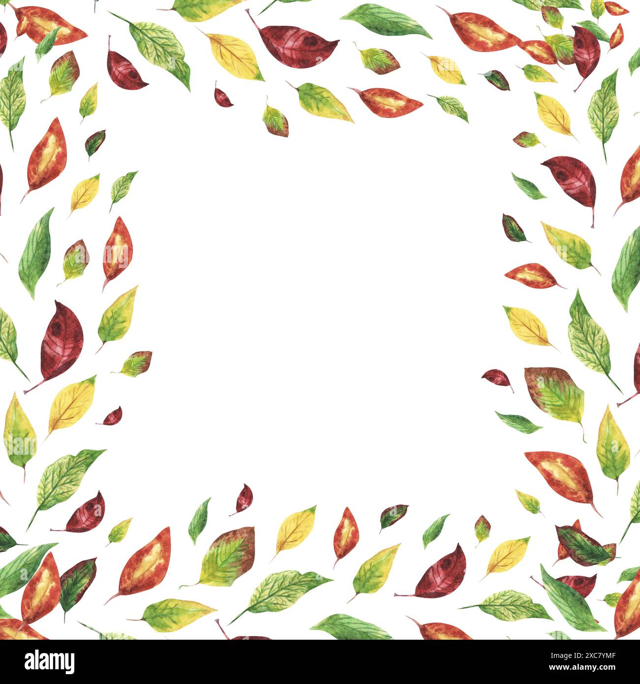 Autumn leaf border. leaves frame. fall .rectangular seamless border ...