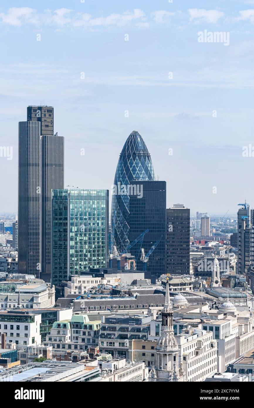 View from St Paul's Cathedral that includes The Gherkin, Tower 42, and ...