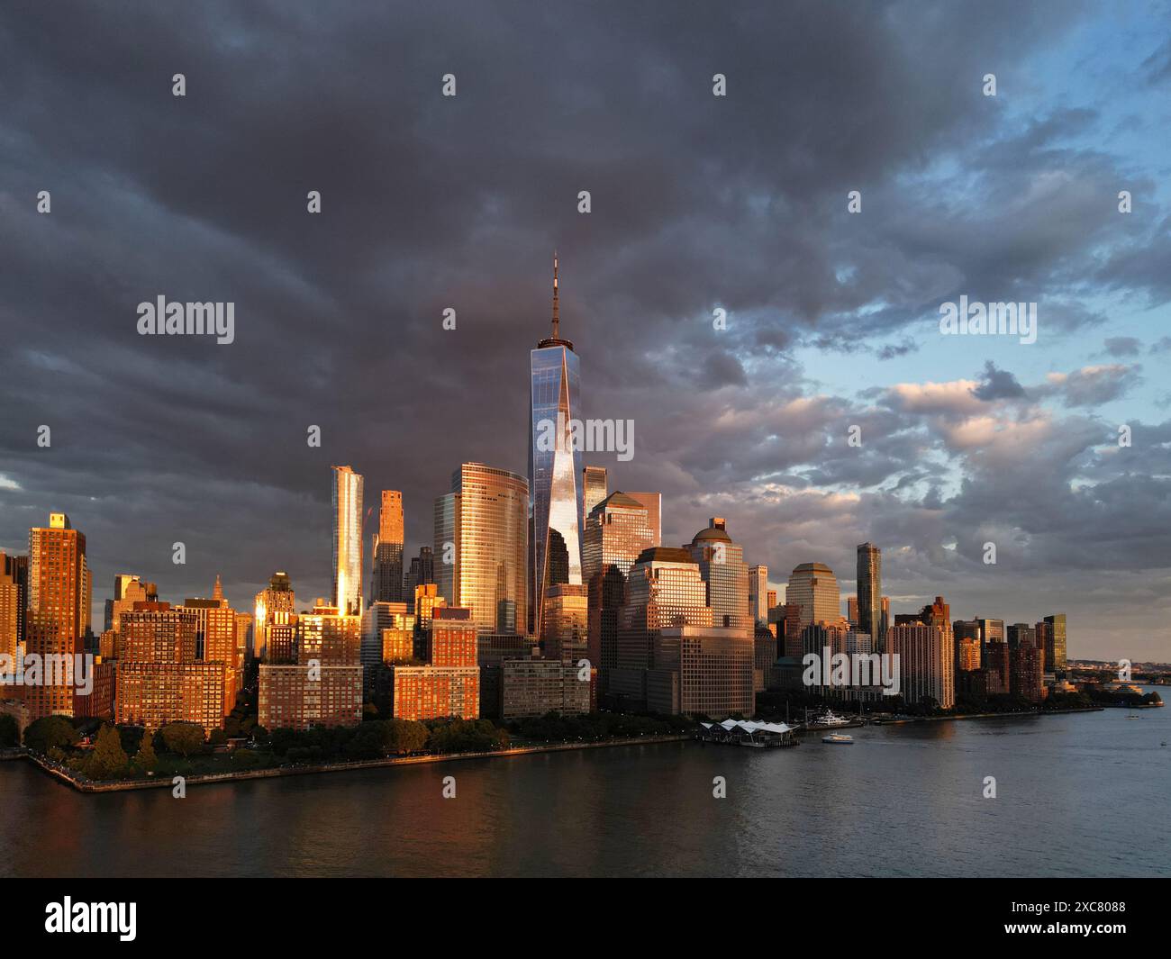 NYC, New York City Skyline with dramatic sky. American Urban ...