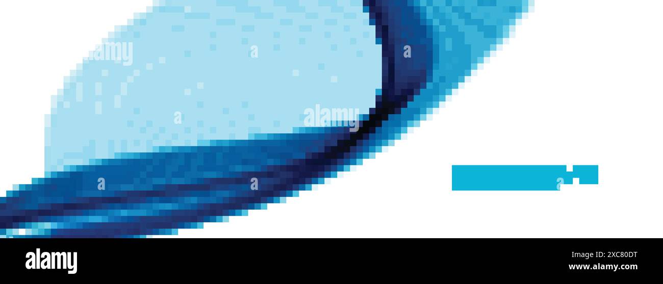 Beautiful flowing blue wave banner on white background illustration ...