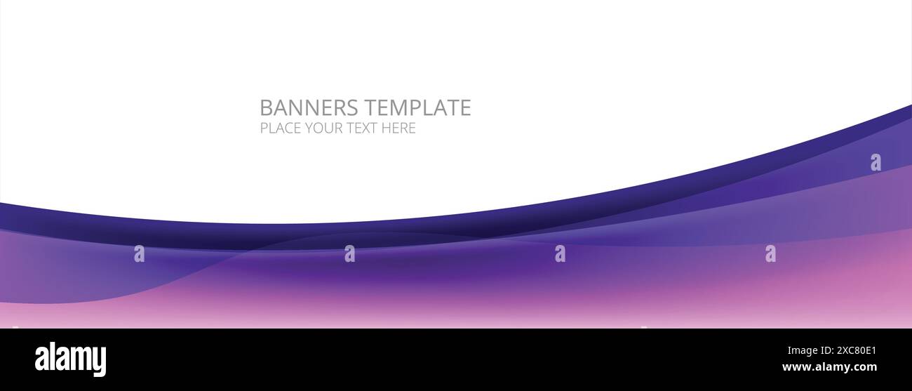 Purple blue wave banner on white background illustration Stock Vector ...