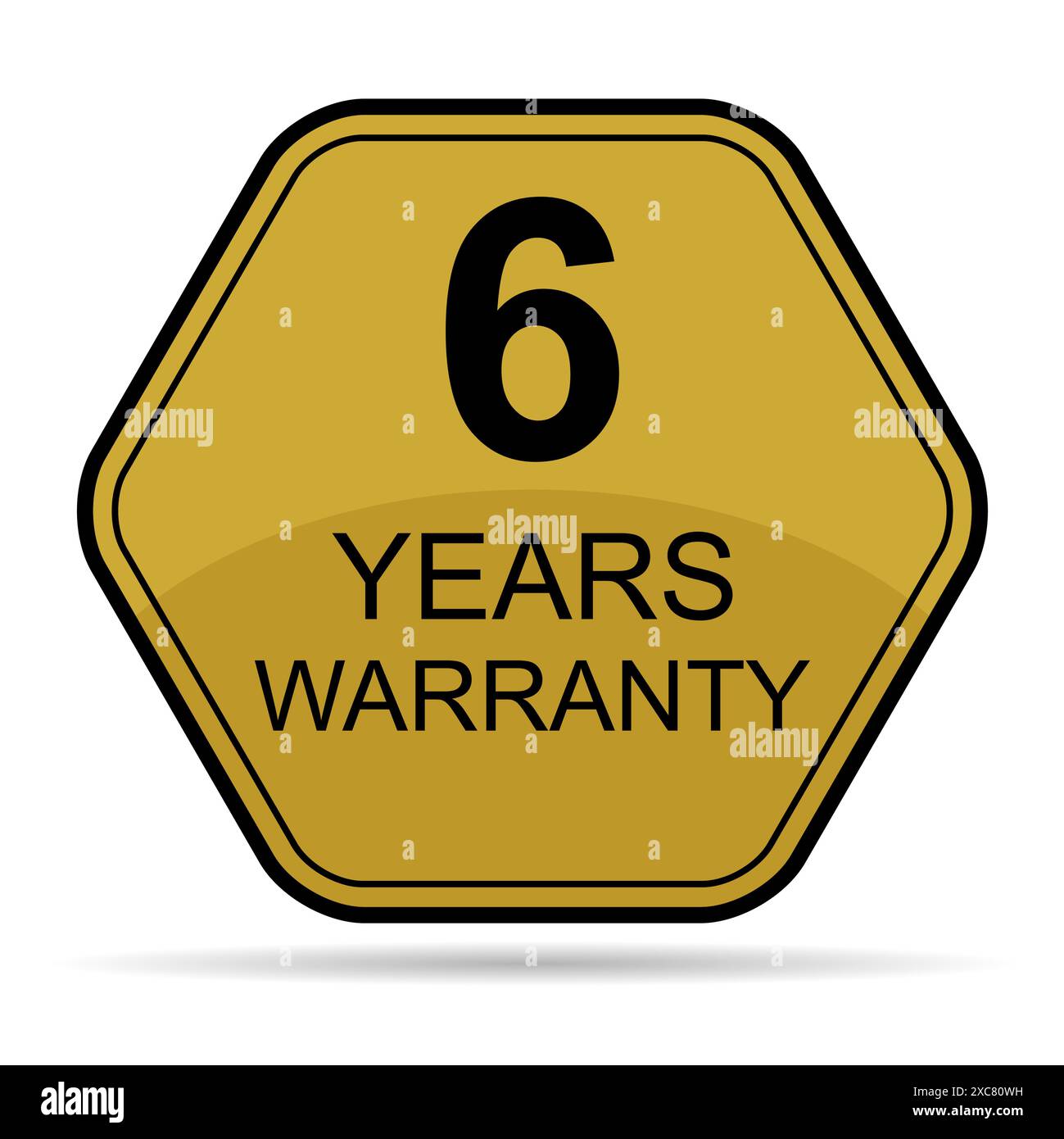 Six years warranty shadow icon, badge seal guarantee certificate ...