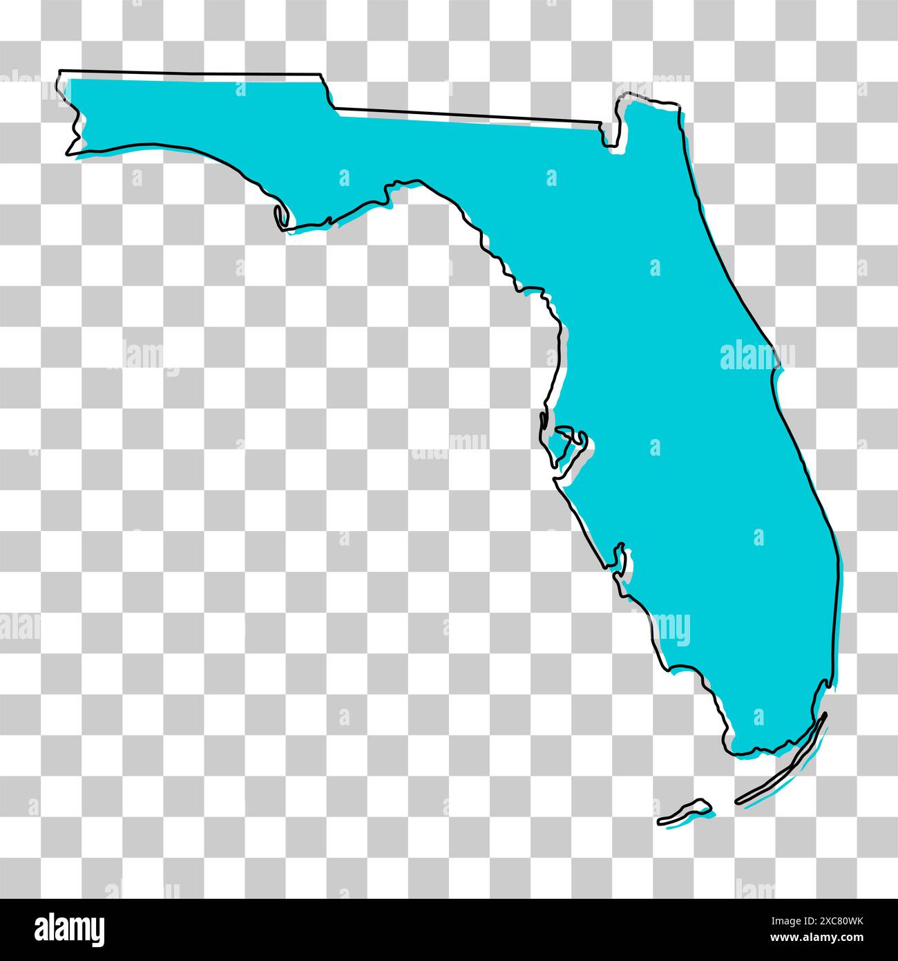 Florida map shape, united states of america. Flat concept icon symbol ...