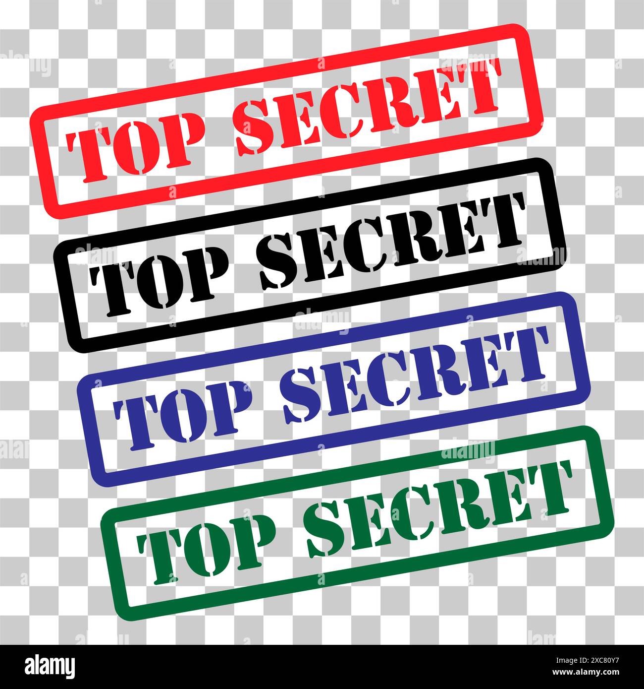 Set of Top secret stamp symbol, label sticker sign button, text banner vector illustration Stock ...