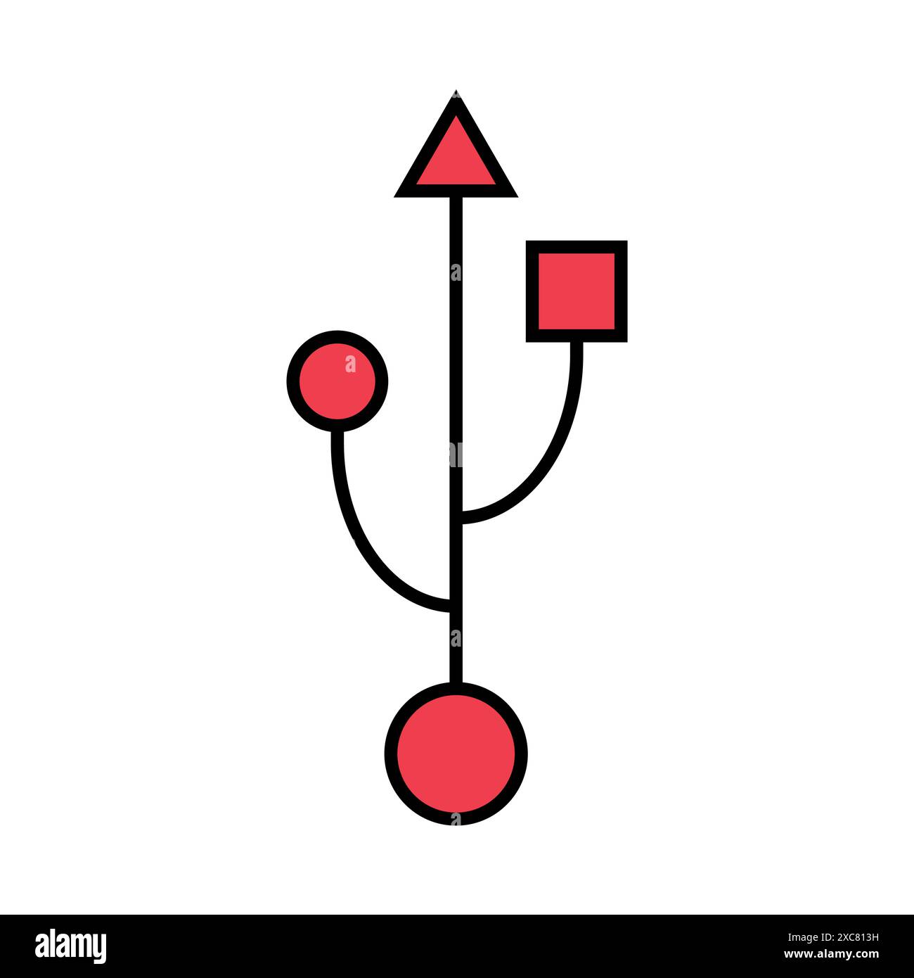 USB icon technology, connect device sign, electronic portable symbol ...