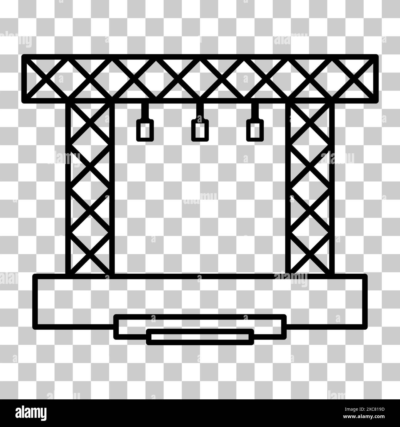 Stage scene constructions icon, web frame podium sign, show design ...