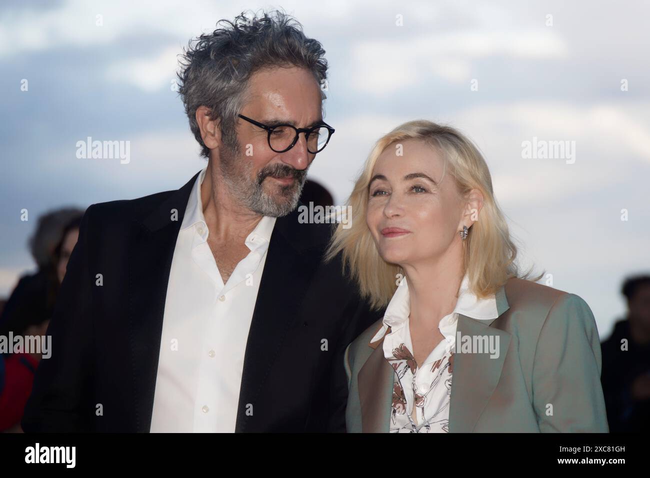 Cabourg, France. 14th June, 2024. Frédéric Chaudier and Emmanuelle ...