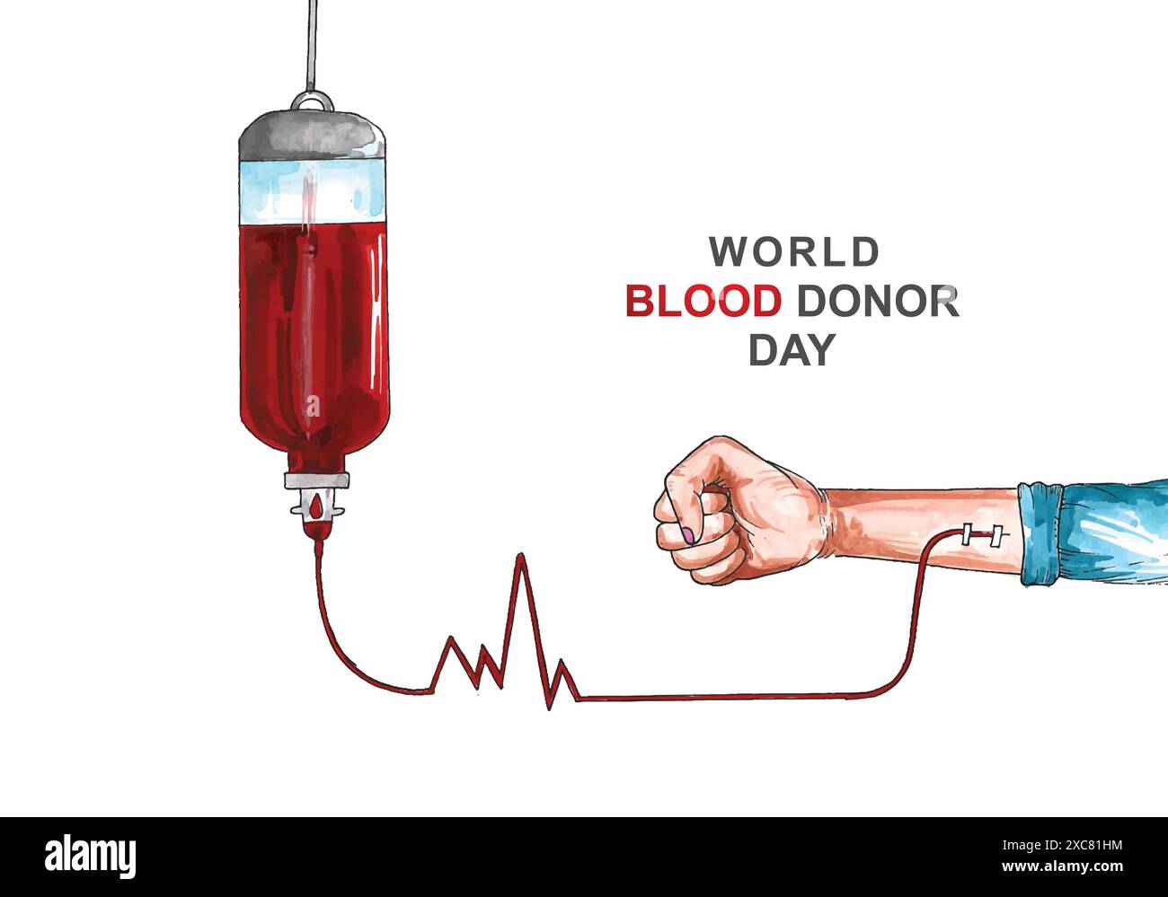 Human donates blood world blood donor day card design Stock Vector ...
