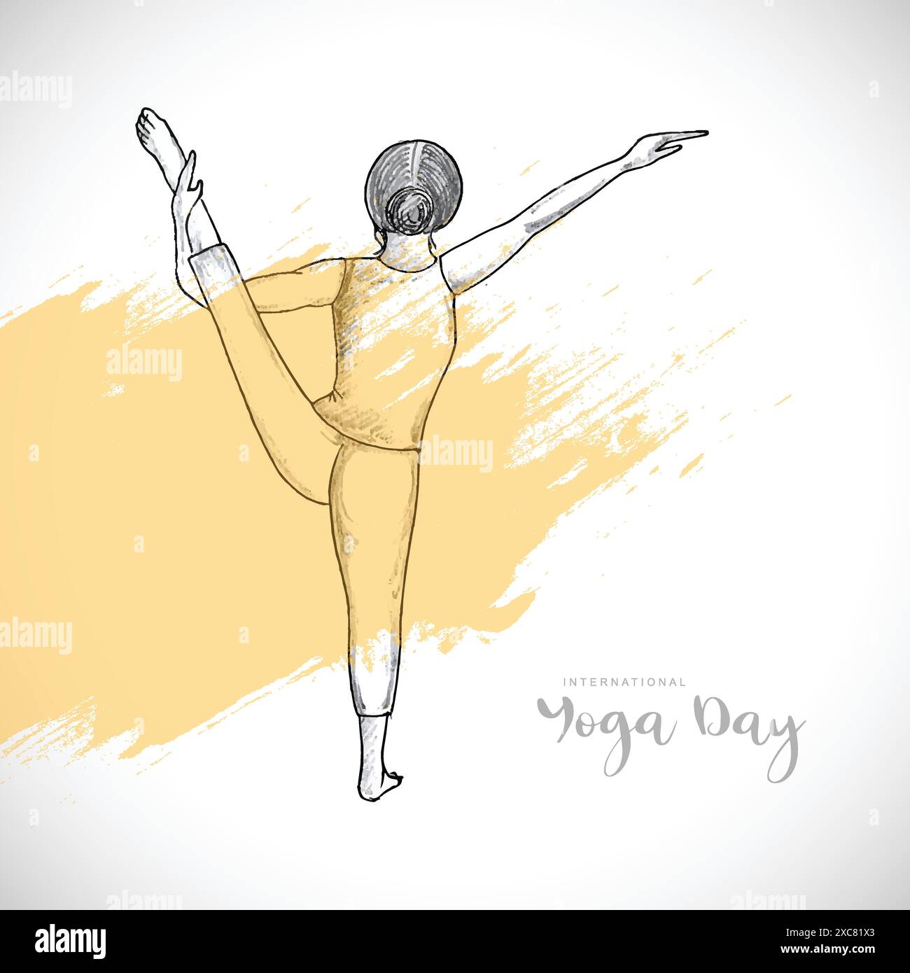 Hand Drawn Yoga Illustrations of postures and poses sketch design Stock ...