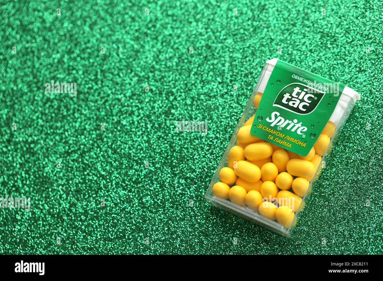 KYIV, UKRAINE - APRIL 20, 2024 Tic Tac hard mints limited series Sprite ...