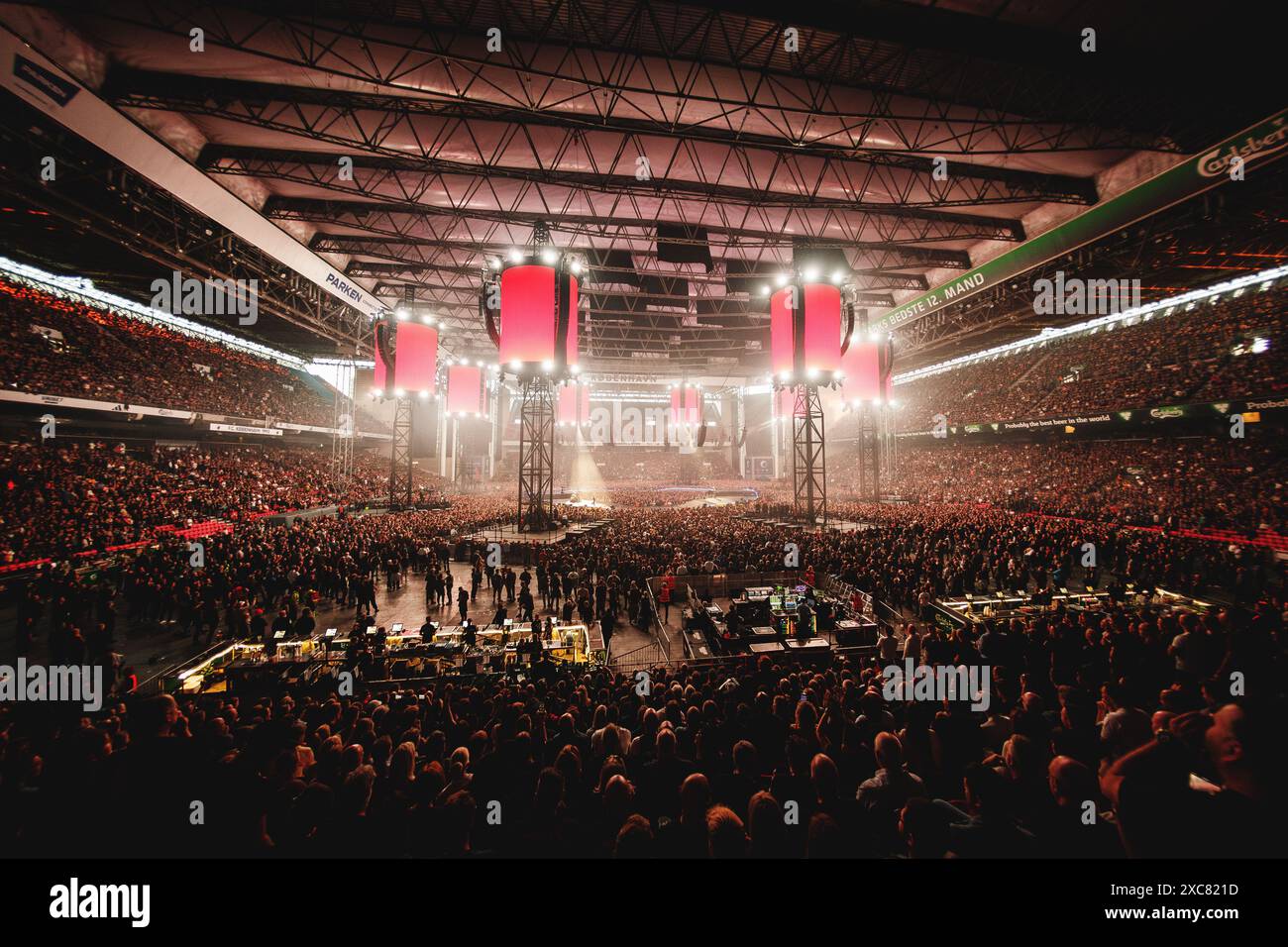 Copenhagen, Denmark. 14th June, 2024. The Parken Stadium seen at live ...