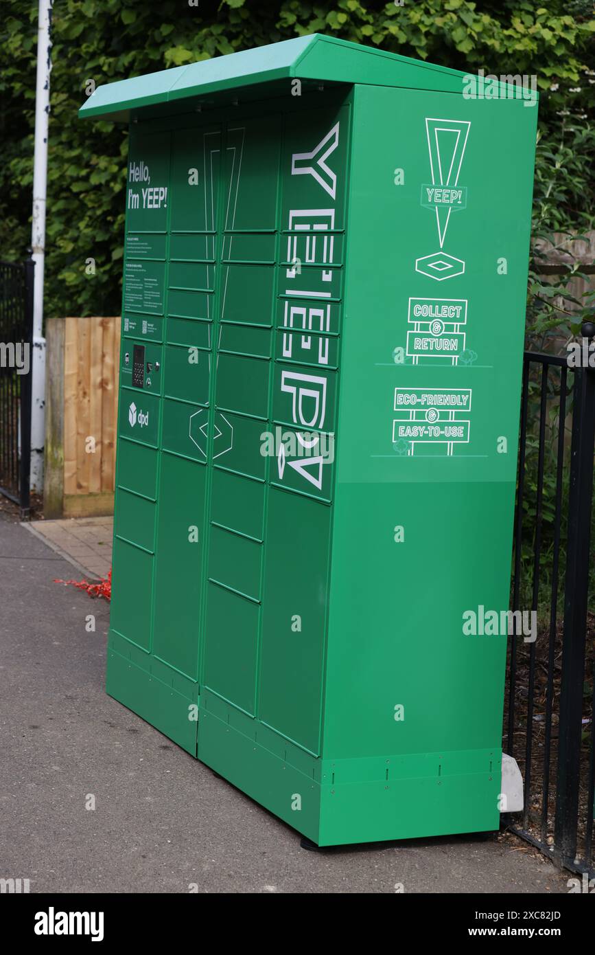 General views of a YEEP! parcel collection box at Ore Train Station in ...