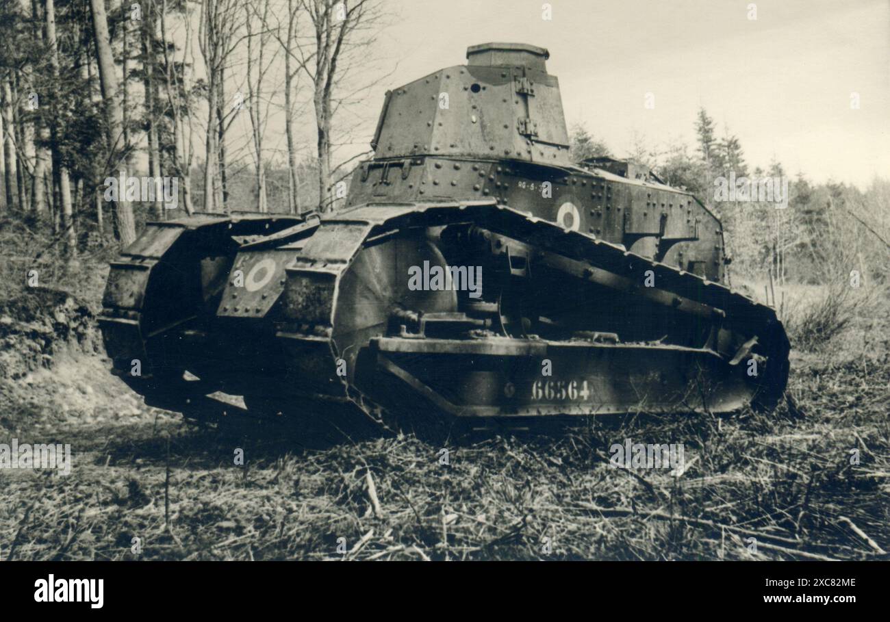 Second World War / WWII, France, abandoned French tank Renault FT-17 ...