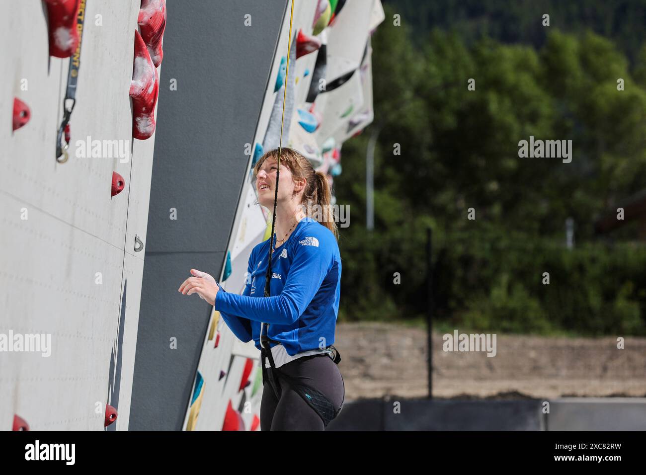 Briancon, France. 13th June, 2024. Portrait of the climber Capucine ...