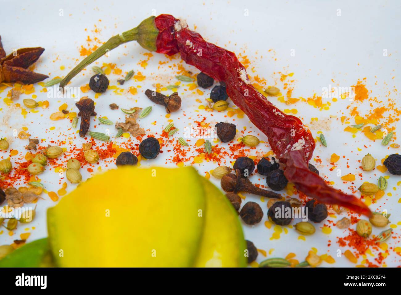 perspective of various Indian spices used for mango pickle, including ...