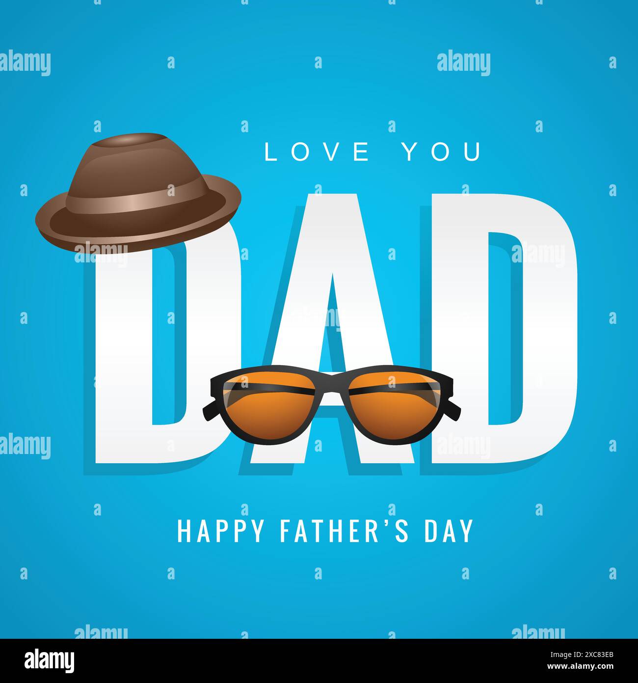 Happy fathers day wishes greeting card background Stock Vector Image ...