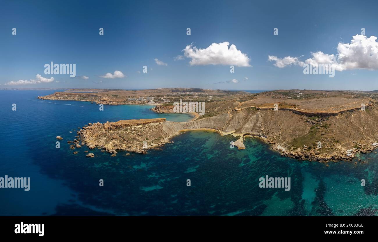 Mgarr, Malta - Panorama of Gnejna bay, the most beautiful beach in ...